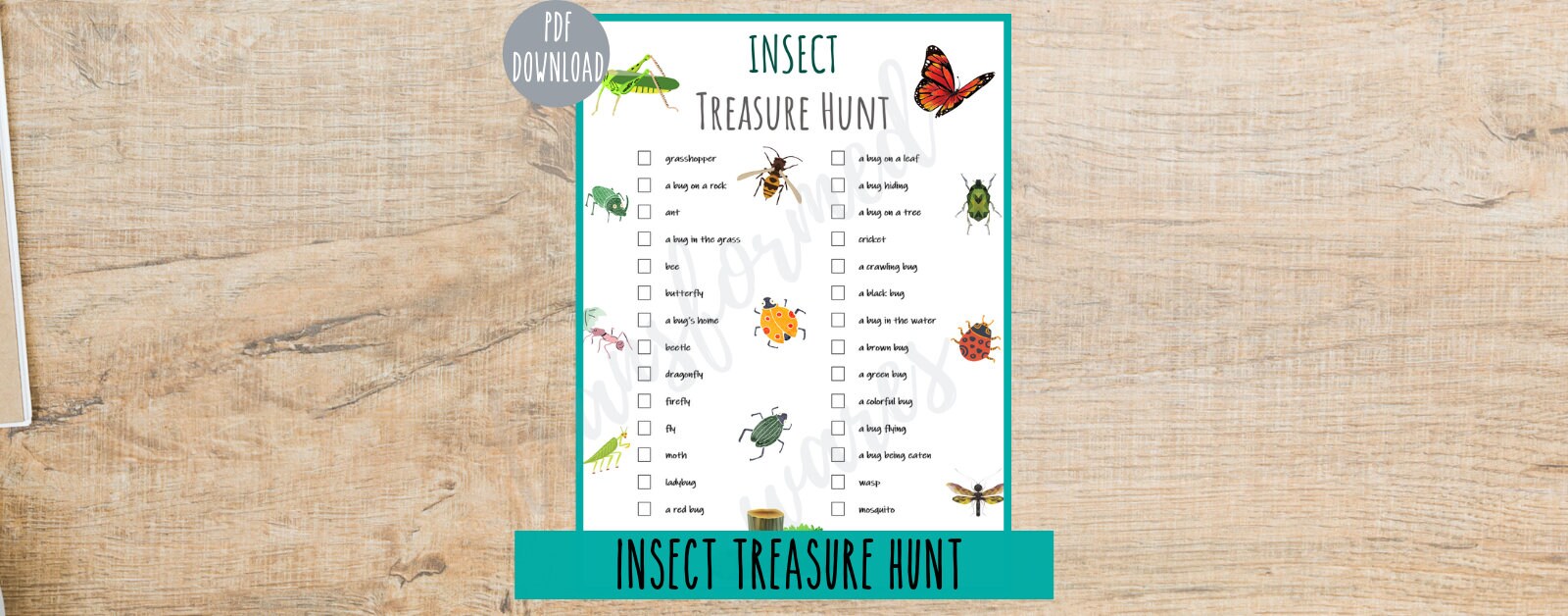 Insect Treasure Hunt for Kids | Outdoor Scavenger Hunt Game | I Spy ...