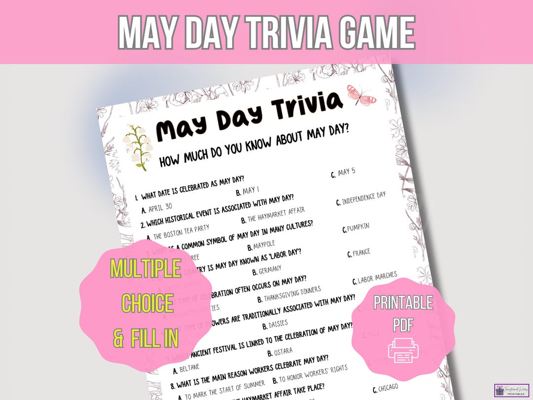 May Day Trivia Game, Printable May Day Game for the Family, Classroom ...