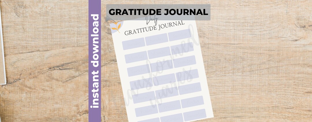 Gratitude Journal Printable Daily Thankfulness Planner - Etsy