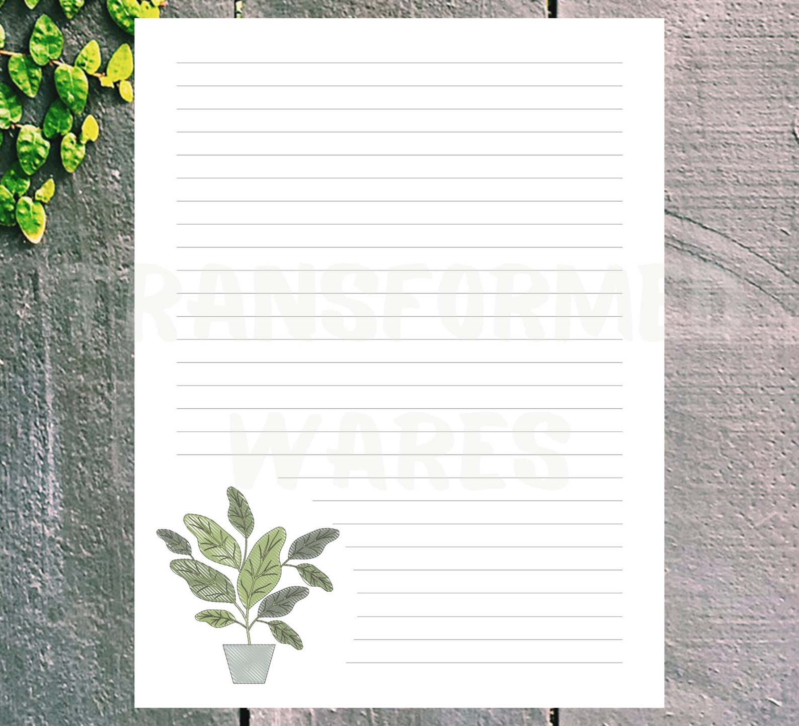 Printable Stationery House Plant Floral Writing Paper | Etsy