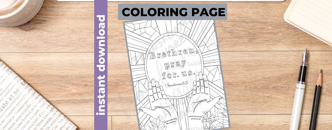 Bible Verse Coloring Page Printable Instant Download PDF Inspirational ...