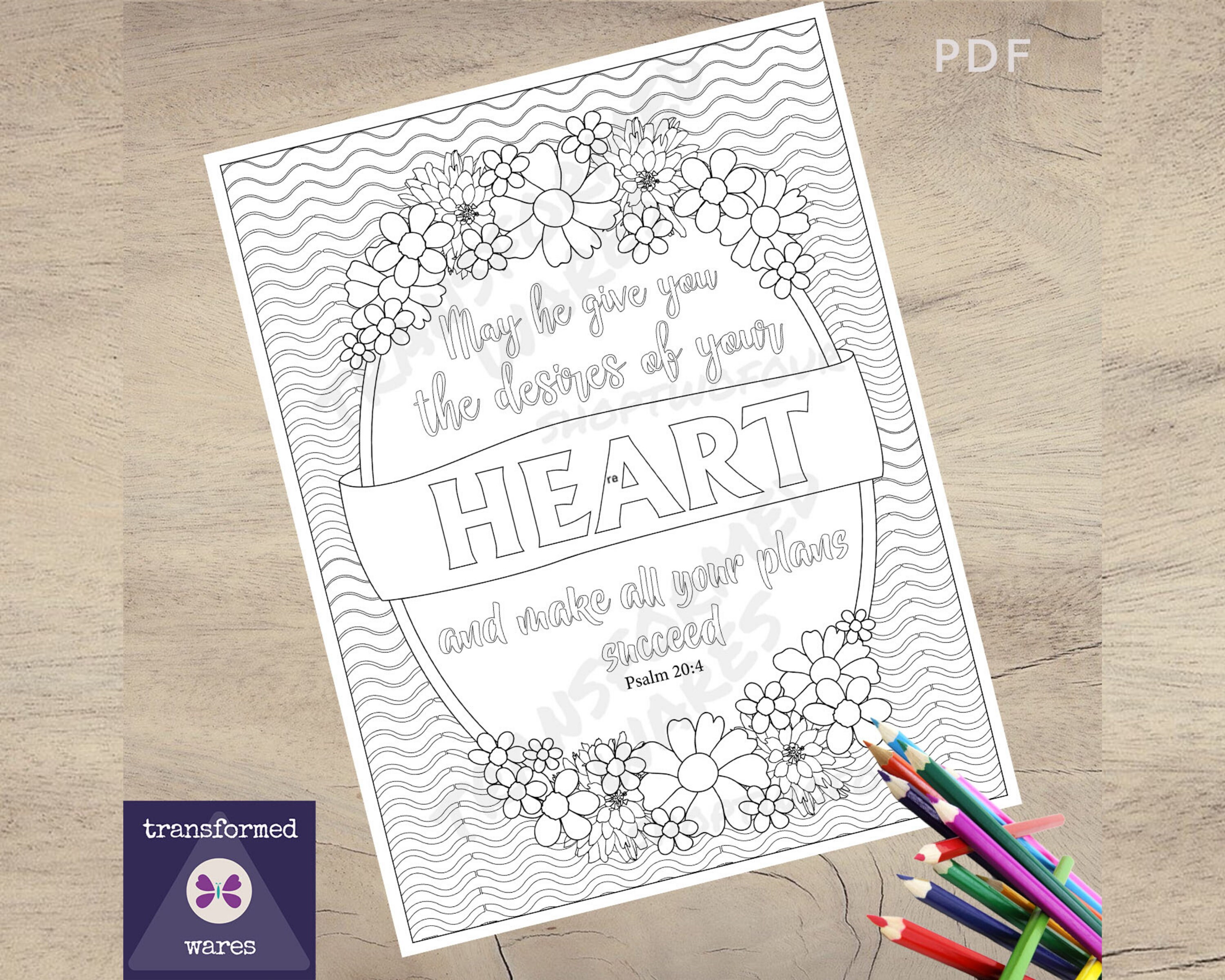 Scripture Coloring Page Bible Verse Coloring Page Printable Instant ...