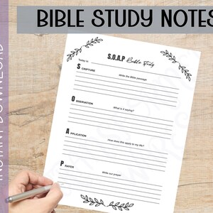 SOAP Bible Study Notes, PDF Printable, Instant Download, Church Journal ...