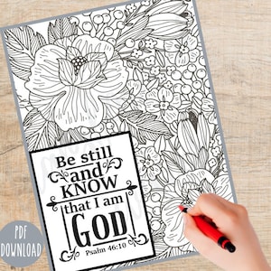 Psalm 46:10 Bible Verse Coloring Page | Scripture Coloring Page ...