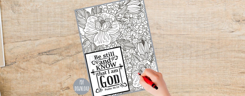 Psalm 46:10 Bible Verse Coloring Page | Scripture Coloring Page ...