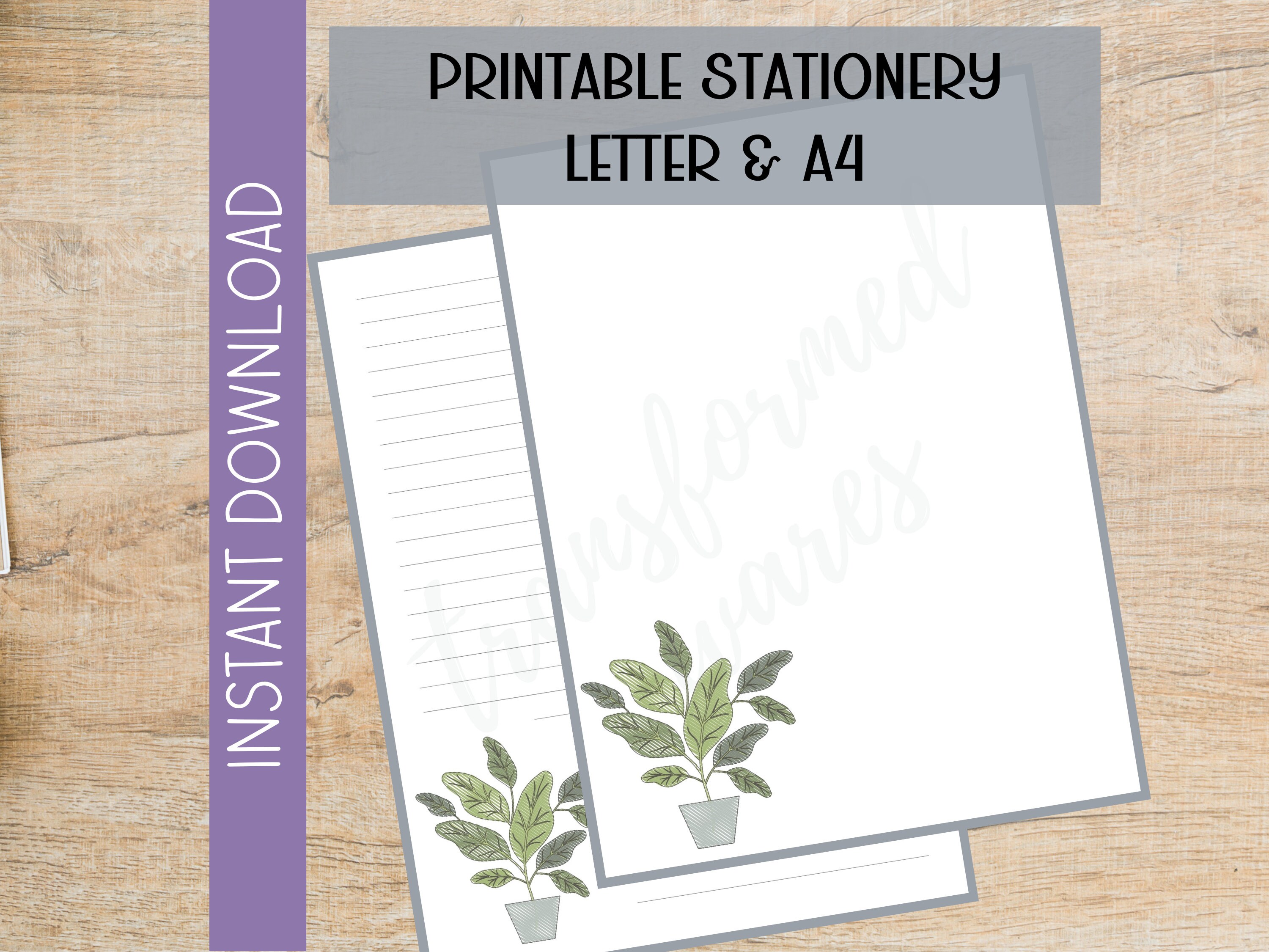 Printable Stationery | House Plant | Floral | Writing Paper | Notepaper ...