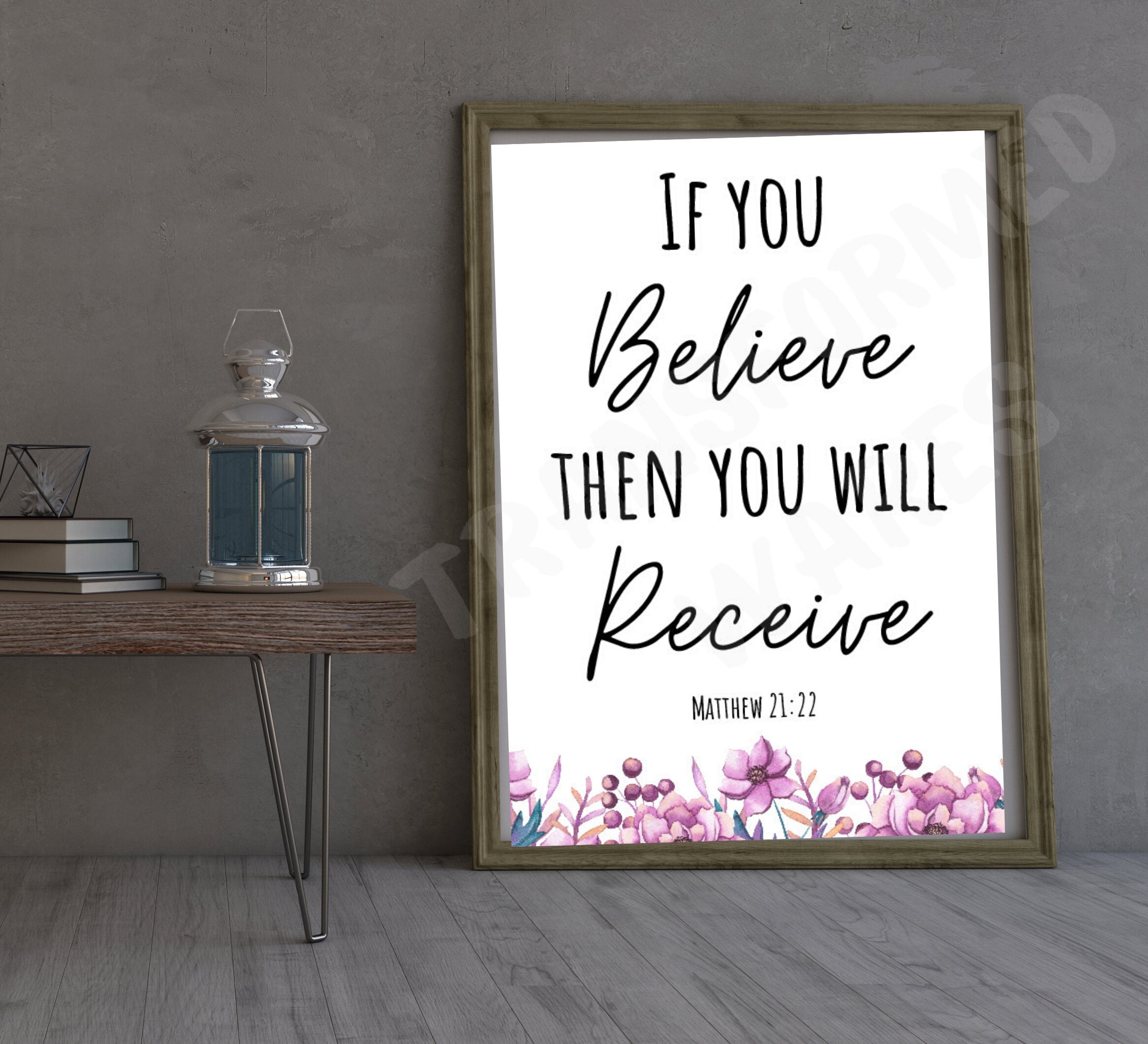 Bible Verse Wall Art Scripture Wall Art Matthew 21:22 | Etsy