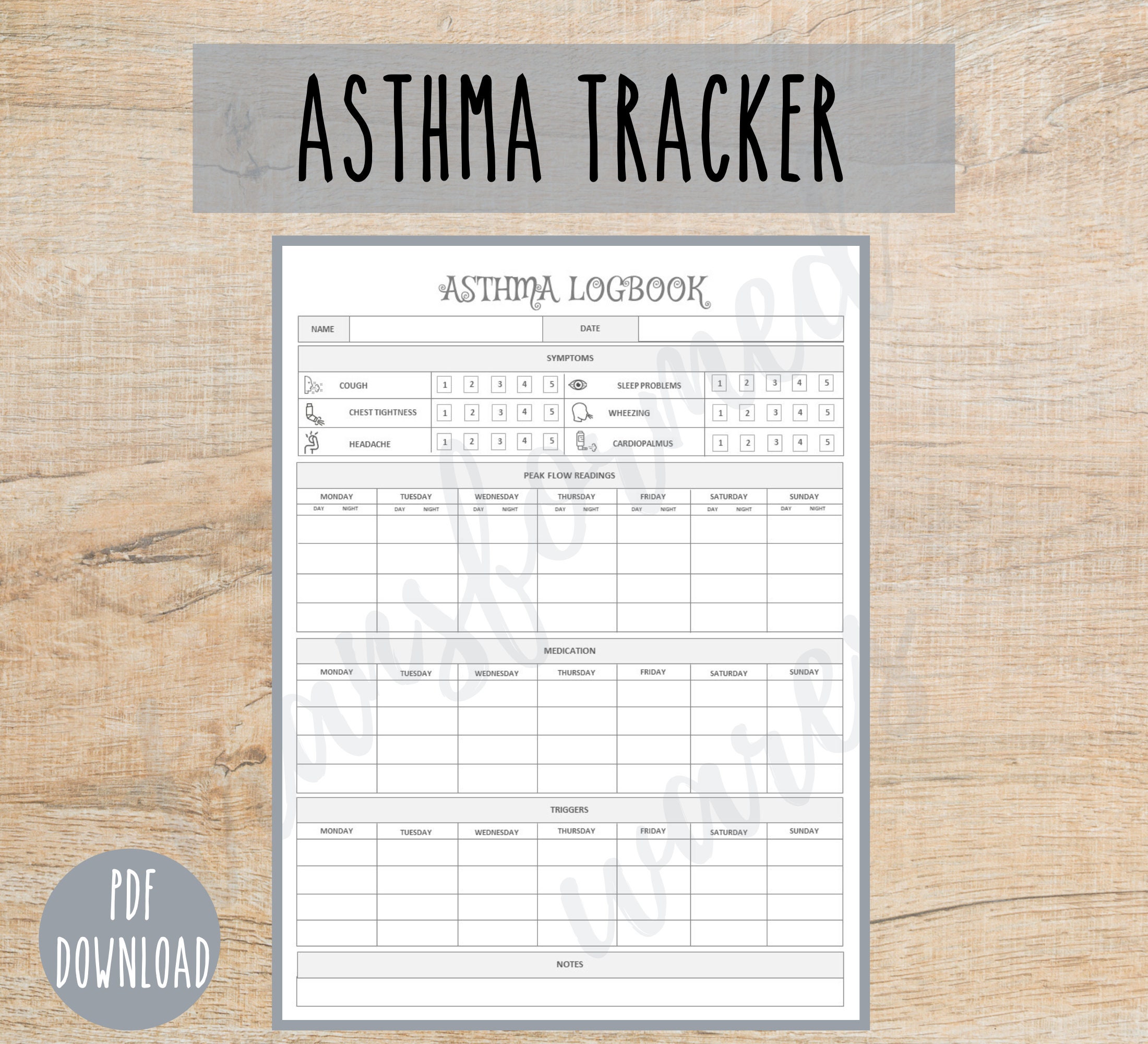 Asthma Tracker | Asthma Log | Respiratory Illness Log | Symptom Log ...