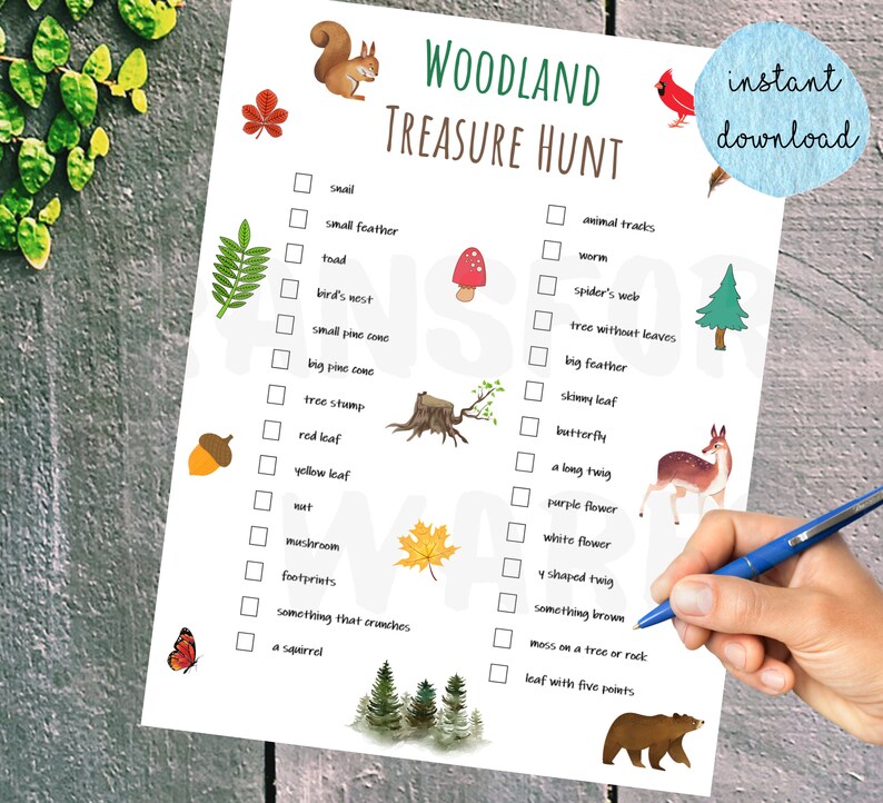 Woodland Treasure Hunt for Kids | Outdoor Scavenger Hunt Game | Nature ...