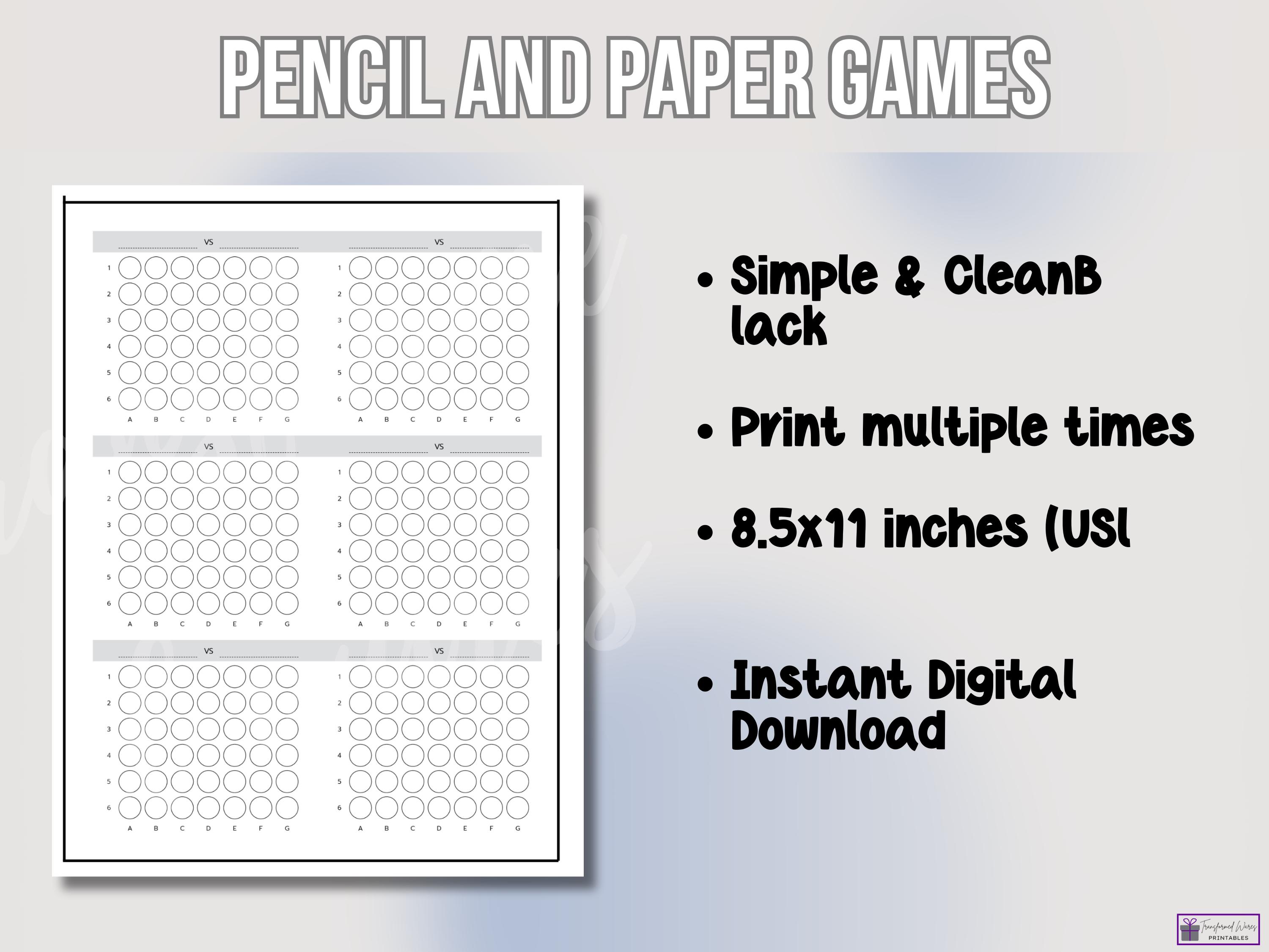 Pencil and Paper Games, Family Game Night, Kids Activities, Kids Party ...