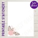 Printable Stationery Pink Floral Writing Paper Notepaper - Etsy