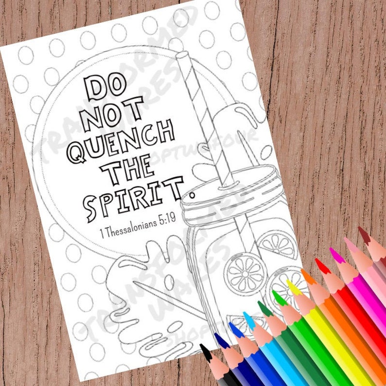 Bible Verse Coloring Page Printable Instant Download PDF Inspirational ...