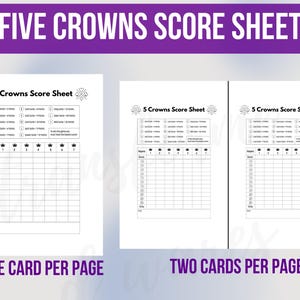 Five Crowns Score Sheet Template, Printable Five Crowns Score Sheet ...