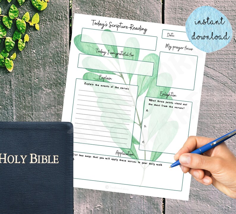 Bible Study Notes, PDF Printable, Instant Download, Church Journal ...