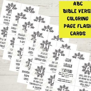 ABC Bible Verse Flash Cards Bible Verse Coloring Page Flash | Etsy