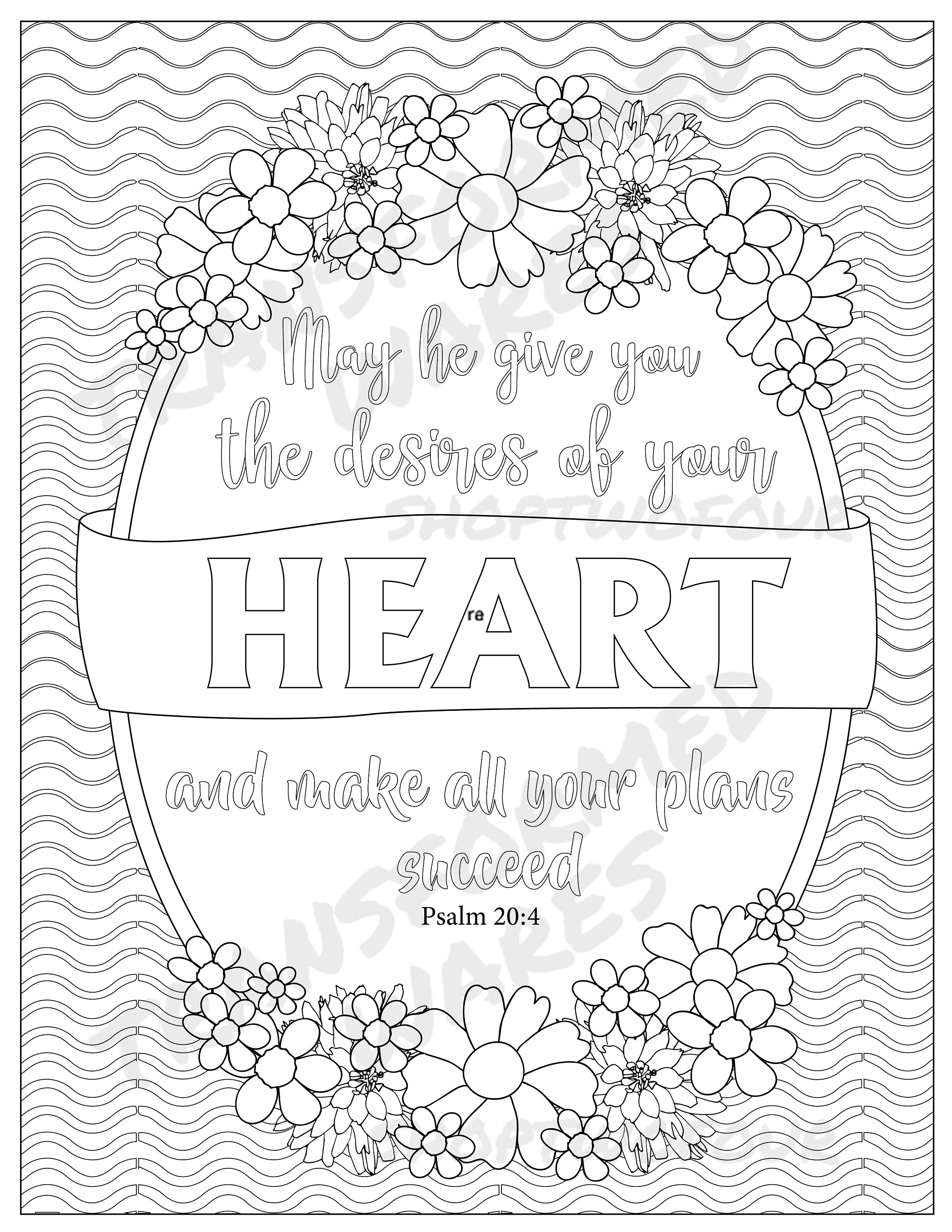 Scripture Coloring Page Bible Verse Coloring Page Printable Instant ...