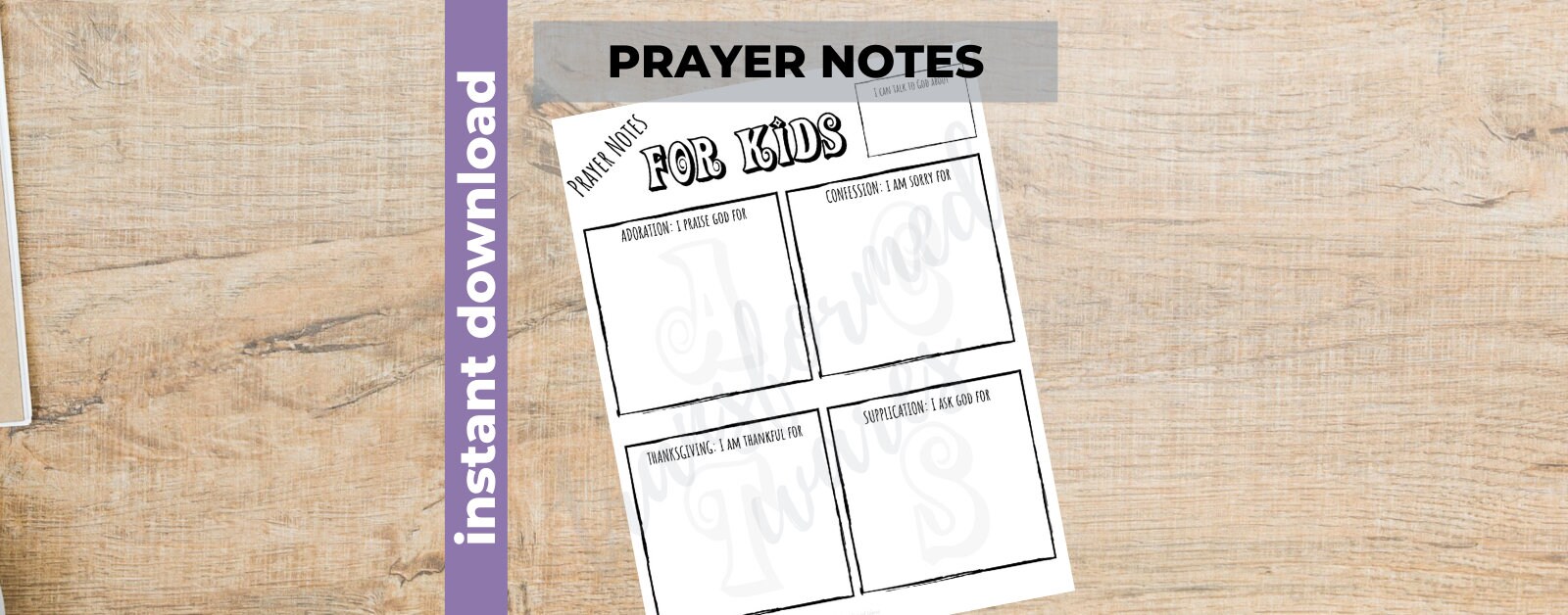 Prayer Notes for Kids PDF Printable Instant Download ACTS Teen Prayer ...