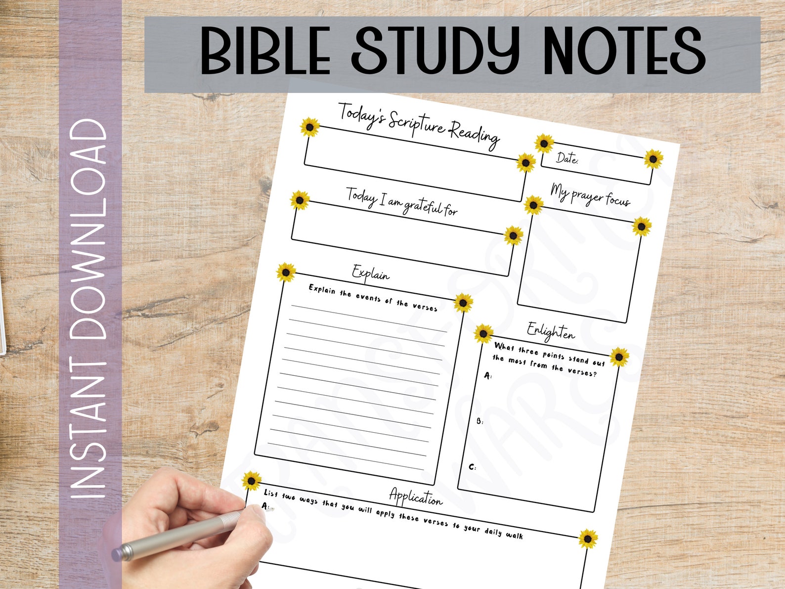 Bible Study Notes, PDF Printable, Instant Download, Church Journal ...