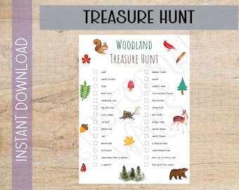 Woodland Treasure Hunt for Kids Outdoor Scavenger Hunt Game Nature I ...