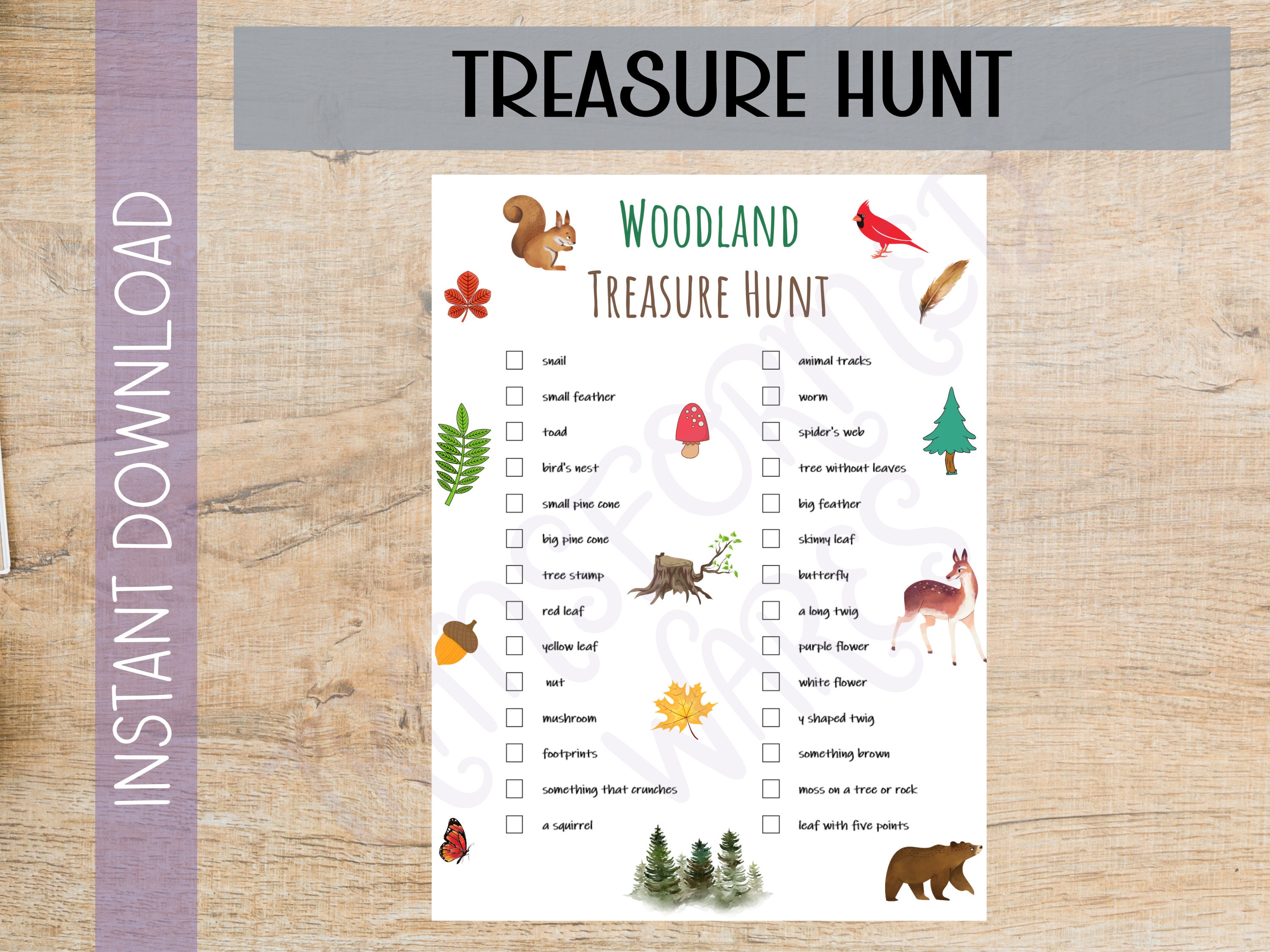 Woodland Treasure Hunt for Kids | Outdoor Scavenger Hunt Game | Nature ...