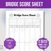 Bridge Score Sheet Template, Printable Bridge Score Sheet, Bridge Game ...