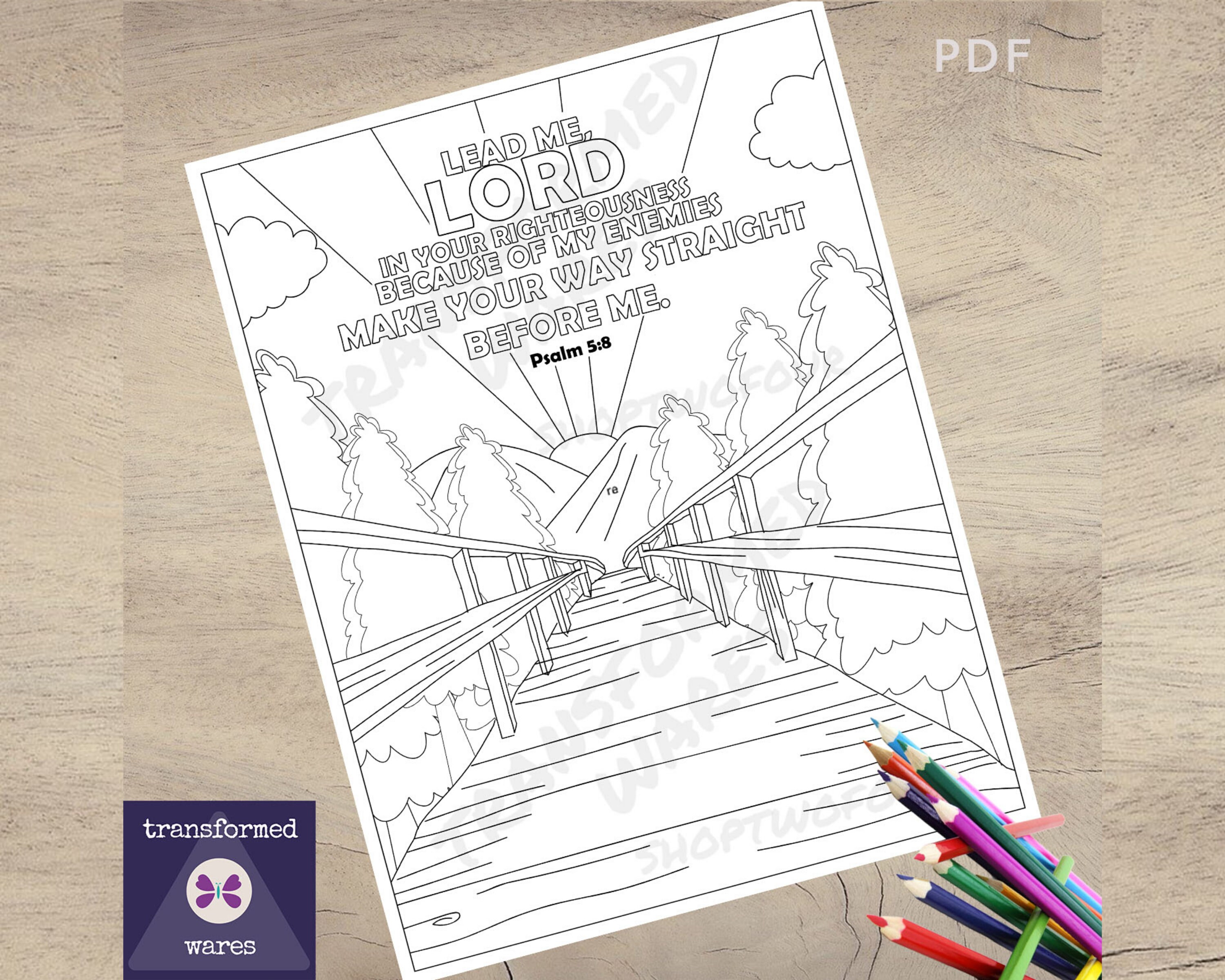 Bible Verse Coloring Page Printable Instant Download PDF Psalm Coloring ...