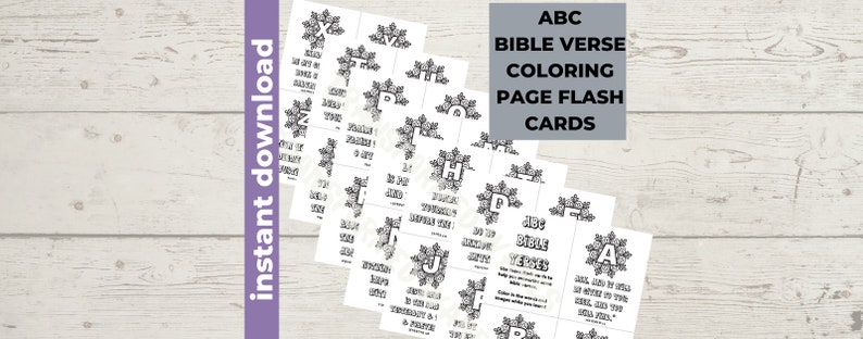 ABC Bible Verse Flash Cards, Bible Verse Coloring Page Flash Cards ...