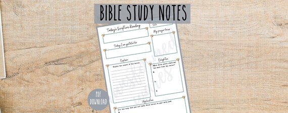 Bible Study Notes PDF Printable Instant Download Church | Etsy