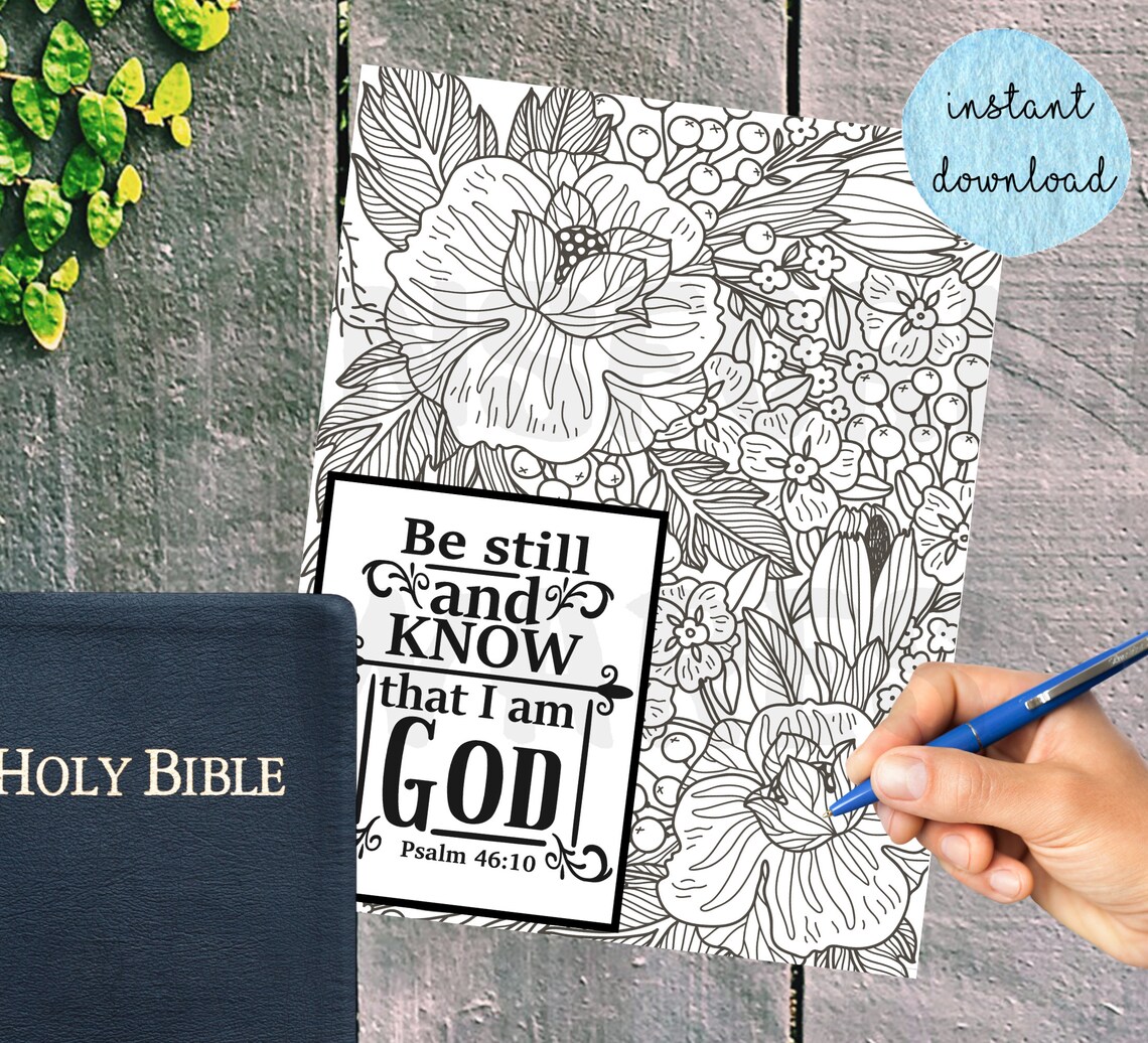 Psalm 46:10 Bible Verse Coloring Page Scripture Coloring Page ...