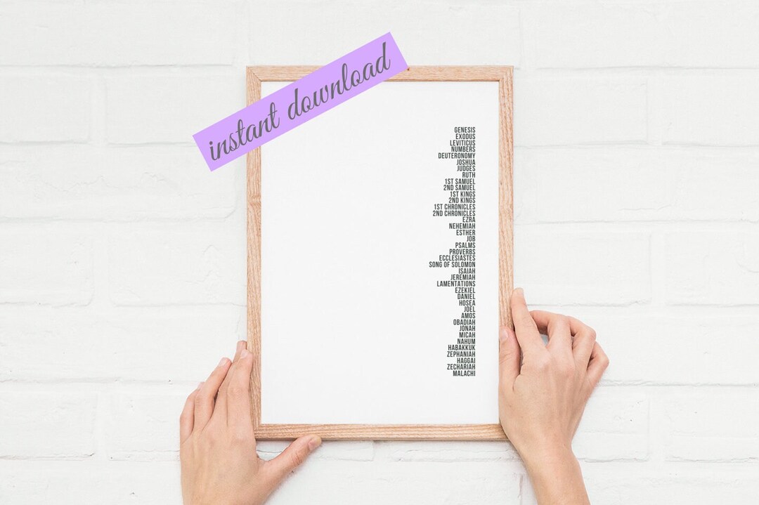 Books of the Old Testament Printable Wall Art, Books of the Bible ...