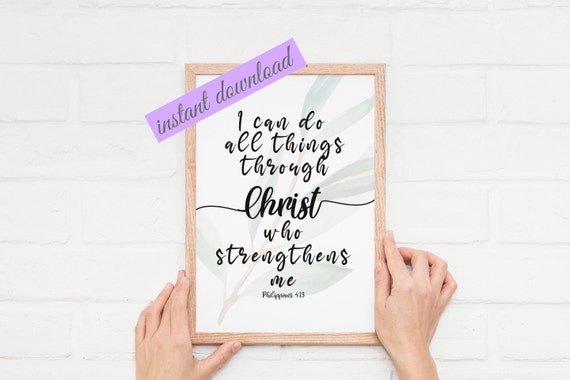 Bible Verse Printable Wall Decor Bible Verse Signs Bible | Etsy