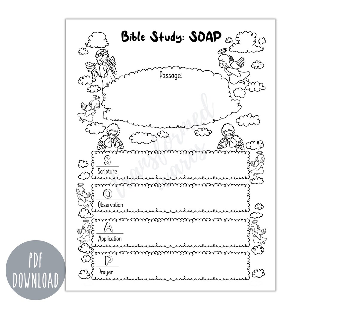 SOAP Bible Study Notes, PDF Printable, Instant Download, Church Journal ...