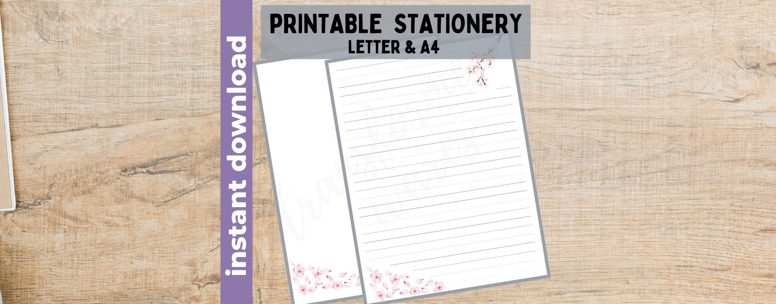 Printable Stationery Cherry Blossom Floral Writing Paper - Etsy