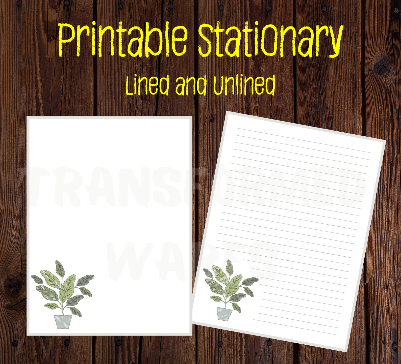 Printable Stationery House Plant Floral Writing Paper | Etsy