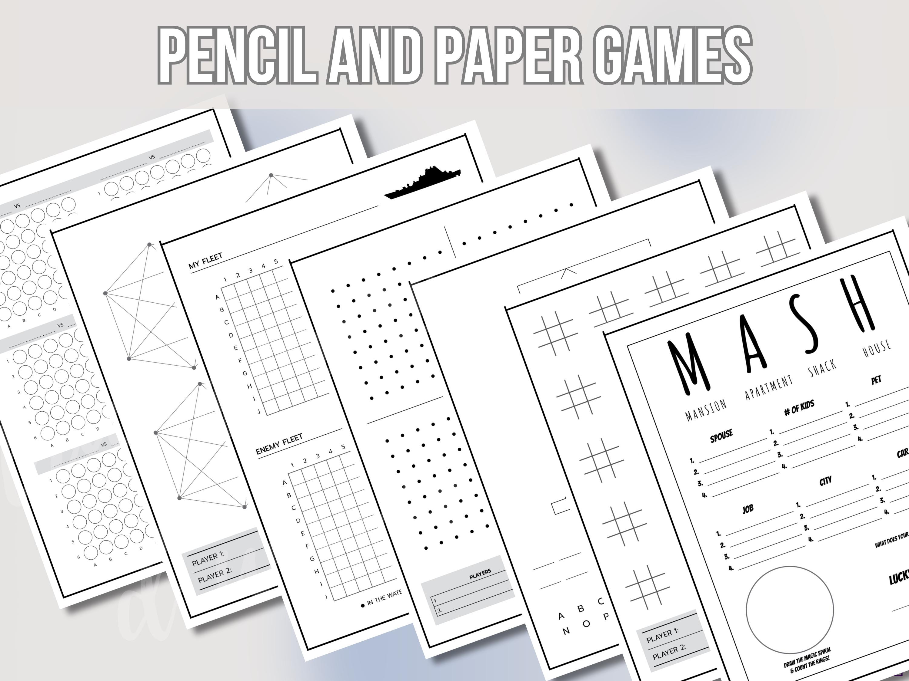 Pencil and Paper Games, Family Game Night, Kids Activities, Kids Party ...