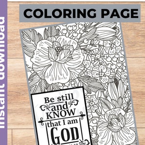 Psalm 46:10 Bible Verse Coloring Page | Scripture Coloring Page ...