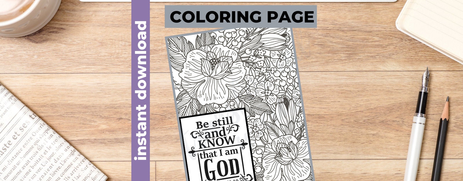 Psalm 46:10 Bible Verse Coloring Page | Scripture Coloring Page ...