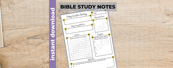 Bible Study Notes PDF Printable Instant Download Church | Etsy