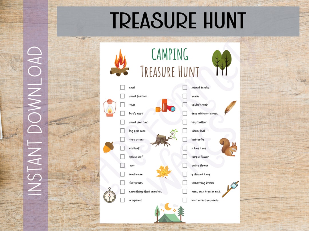 Camping Treasure Hunt for Kids | Outdoor Scavenger Hunt Game | Nature I ...