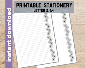 Watercolor Flower Printable Stationary Magnolia A4 and Letter - Etsy