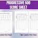 Progressive 500 Score Sheet, Printable Progressive 500 Score Sheet ...