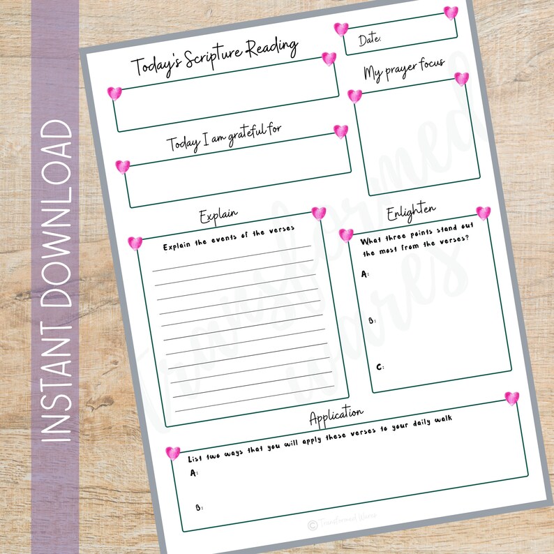 Bible Study Notes, PDF Printable, Instant Download, Church Journal ...