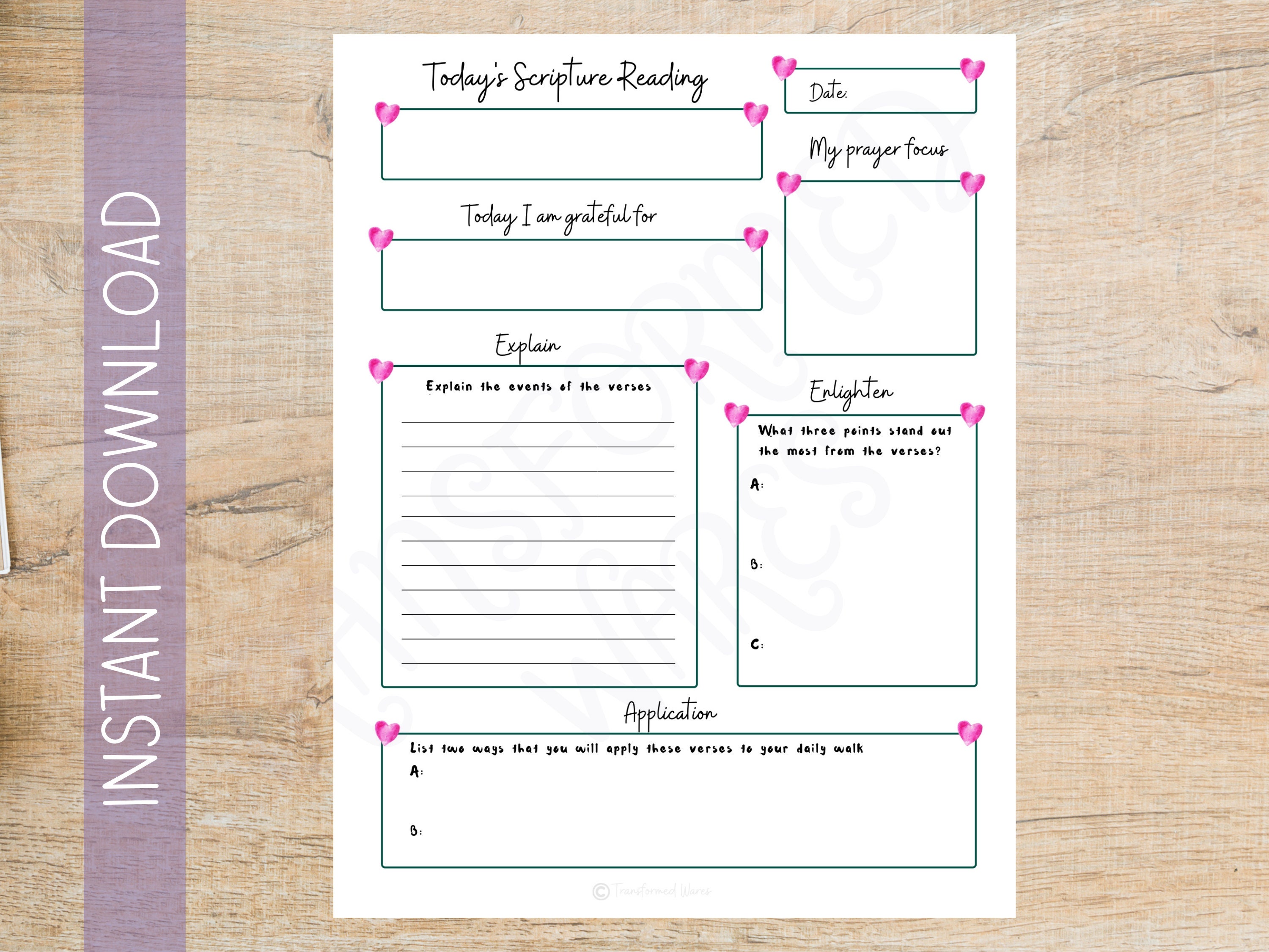 Bible Study Notes, PDF Printable, Instant Download, Church Journal ...