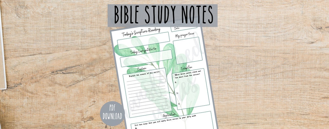 Bible Study Notes PDF Printable Instant Download Church - Etsy