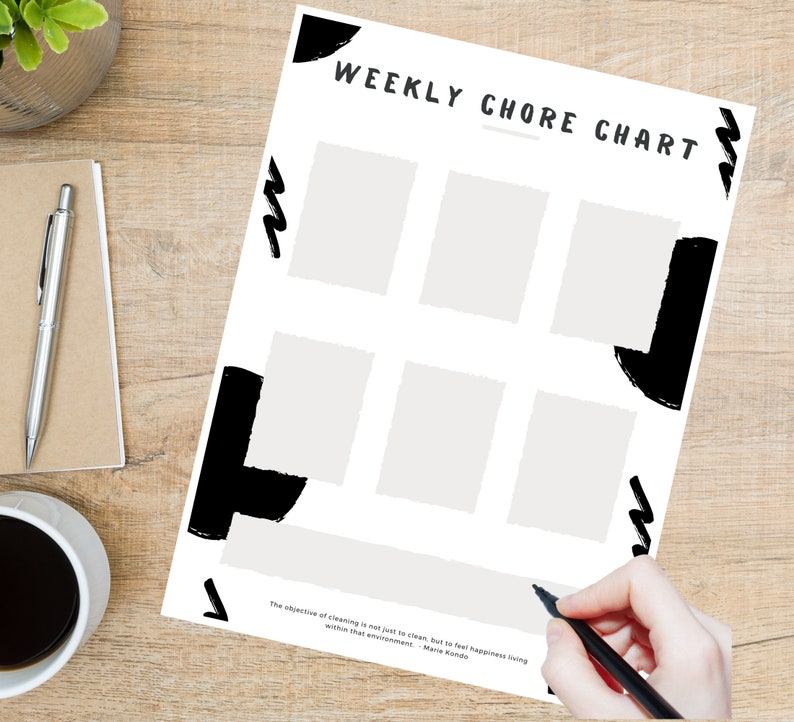 Weekly Chore Chart Printable, Chore Chart Download, Digital Download ...