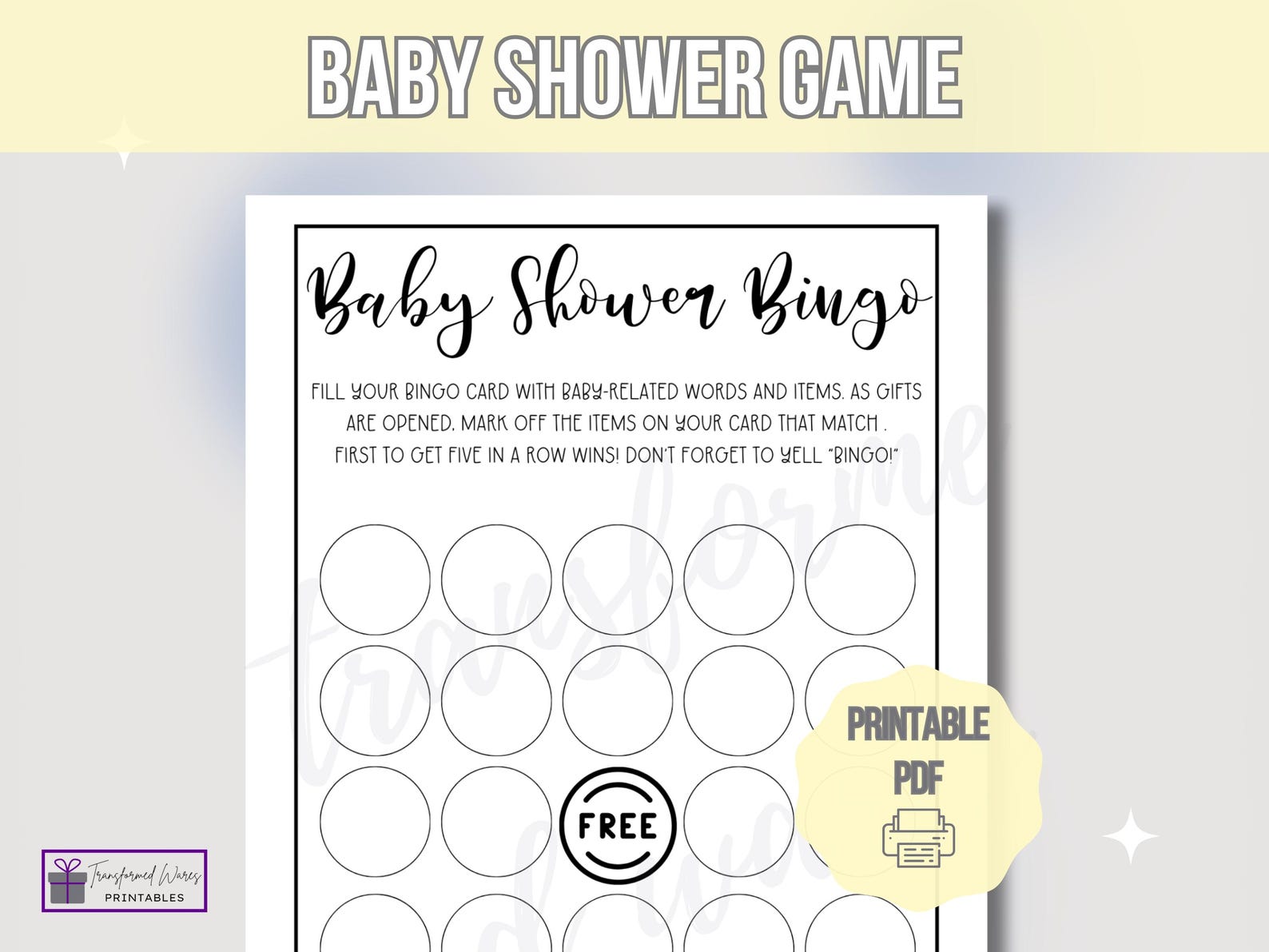 Baby Shower Games | Baby Shower Bingo | Fill in Blank Bingo Card | Baby ...