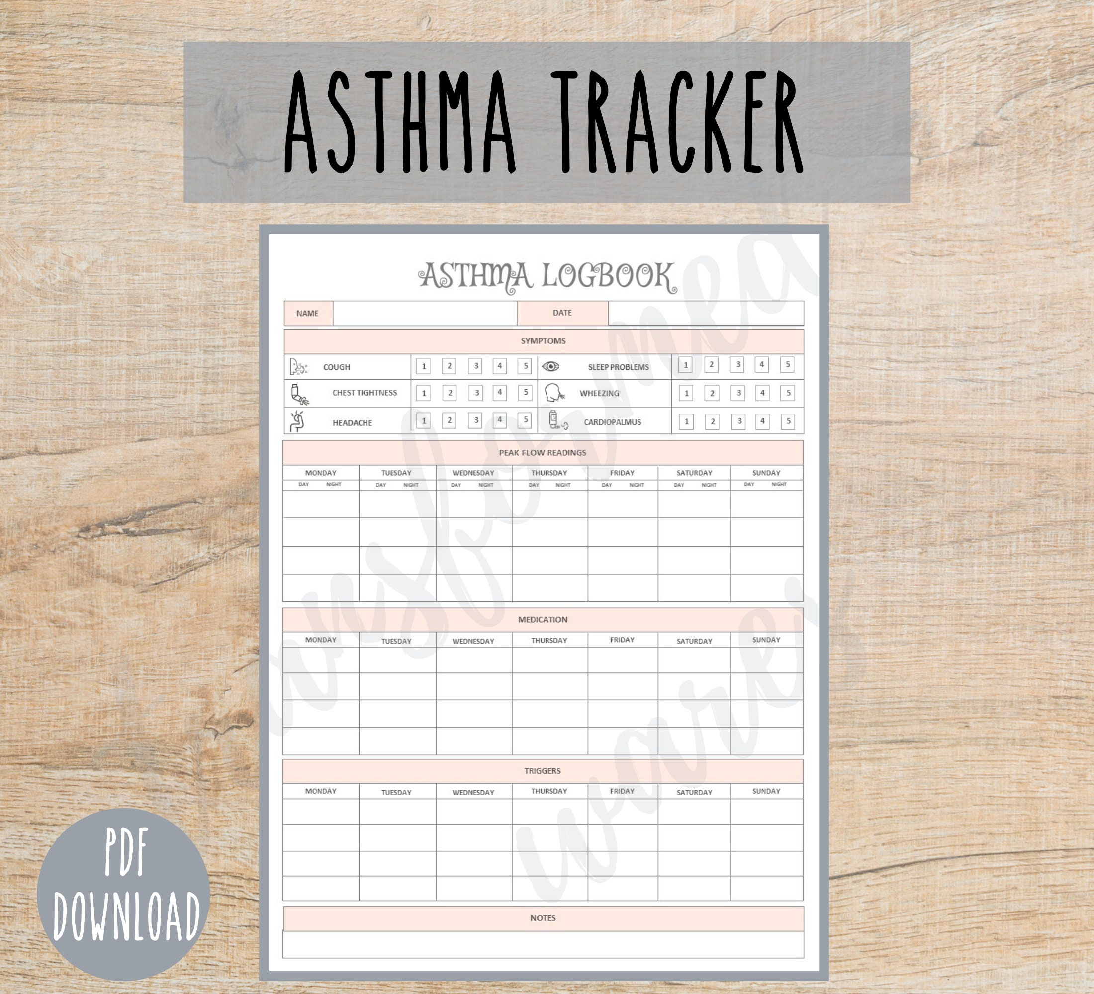 Asthma Tracker | Asthma Log | Respiratory Illness Log | Symptom Log ...