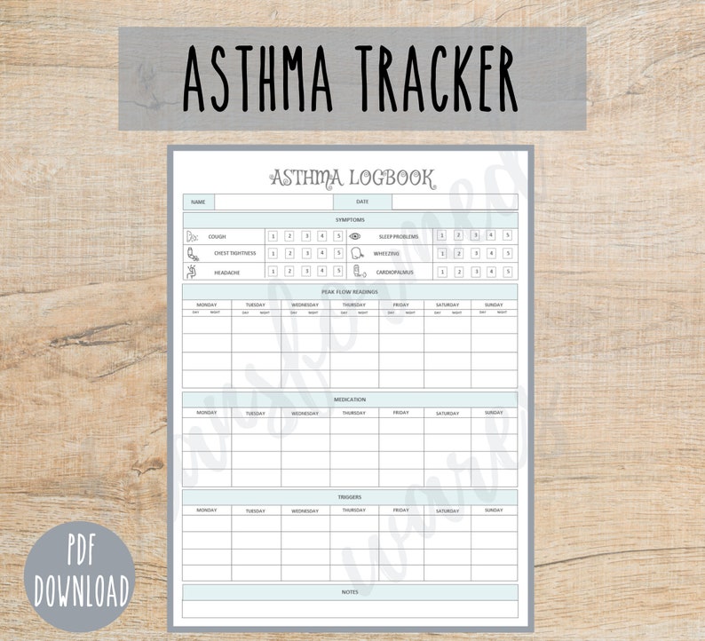 Asthma Tracker | Asthma Log | Respiratory Illness Log | Symptom Log ...