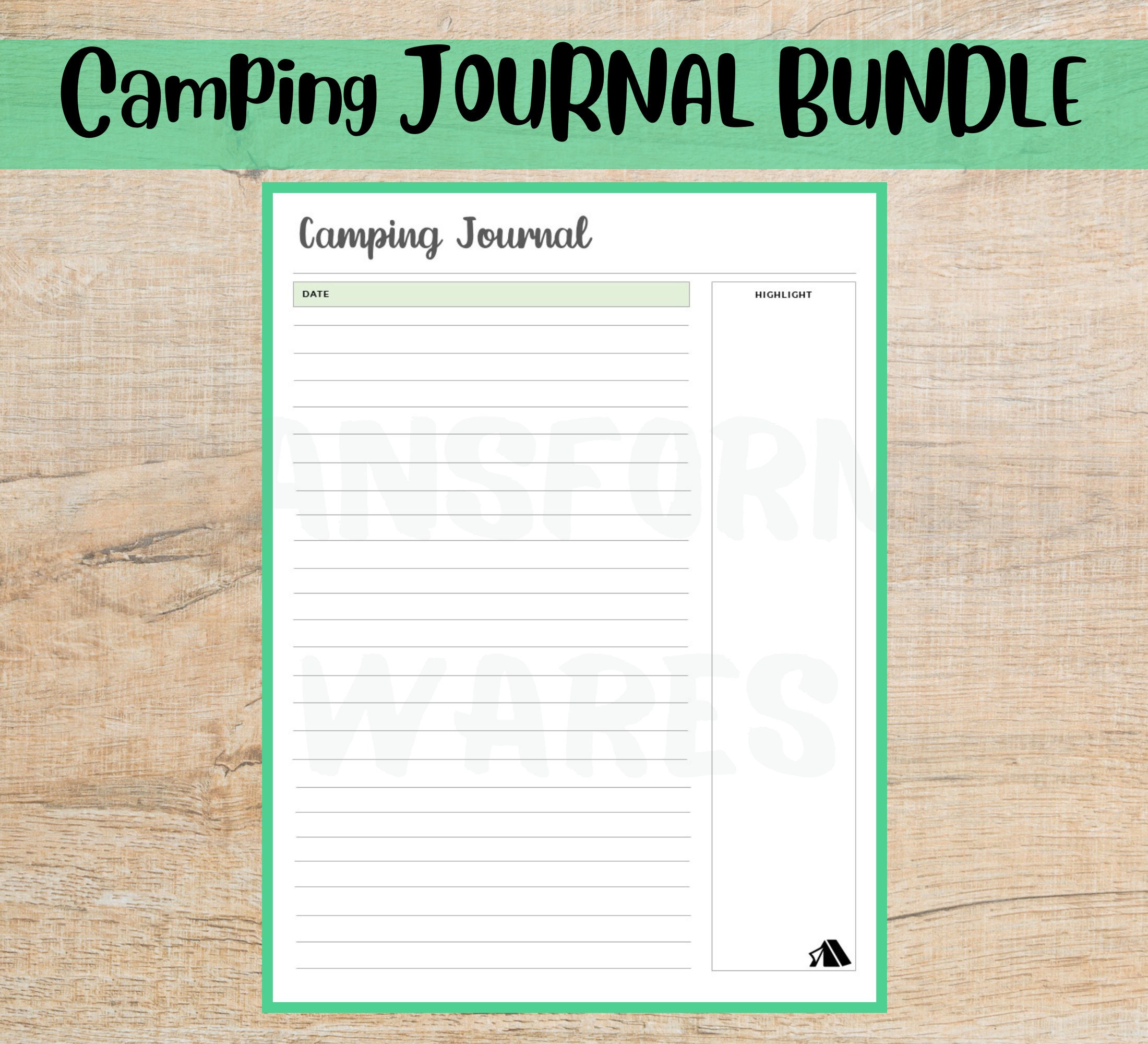 Printable Camping Planner and Journal Instant Download Print at Home ...