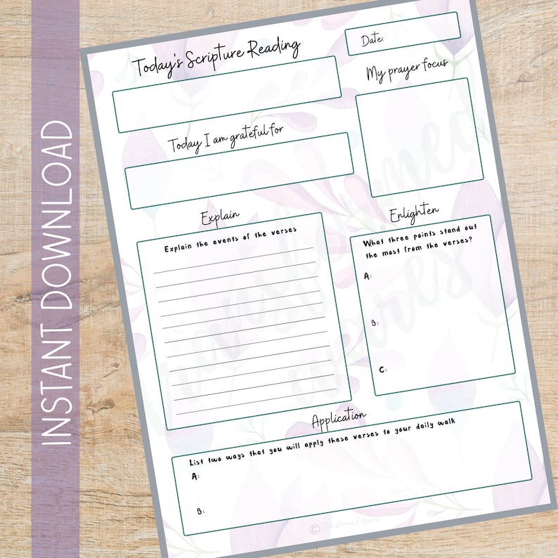 Bible Study Notes, PDF Printable, Instant Download, Church Journal ...